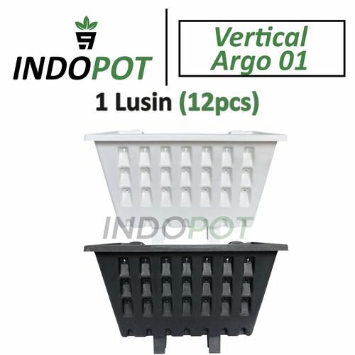 Jual Pot vertikal Argo ukuran 01, Warna hitam putih, Pot bunga vertkal ...