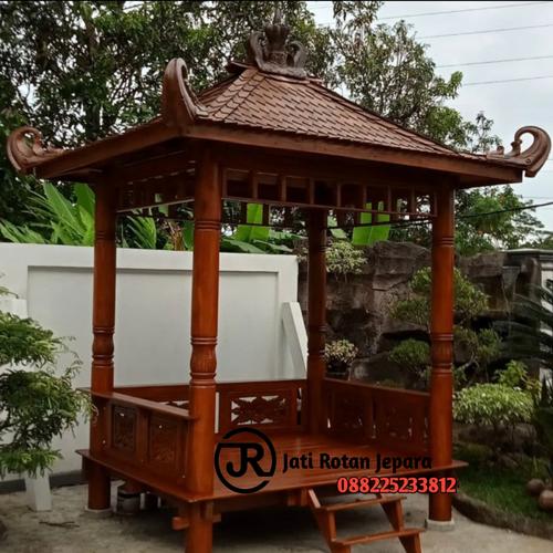 Jual Gazebo kayu jati jepara minimalis / gazebo atap sirap model joglo ...