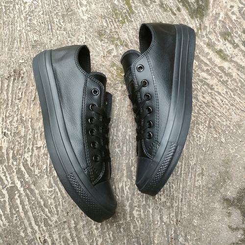 Jual SEPATU PRIA UKURAN BIG SIZE JUMBO 45 46 FULL BLACK LOW KULIT 70s ...