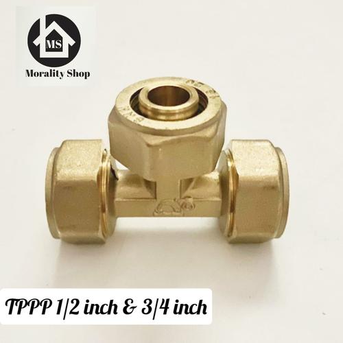 Jual Nepel Tee Fitting T Kuningan sambung pipa air panas TPPP 1/2" & 3/4" - 1/2 inch - Jakarta ...