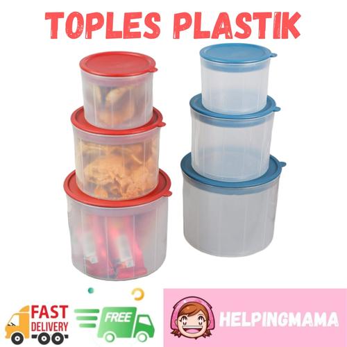 Jual Toples Plastik Tempat Makanan Food Container Box Toples Kue Snack ...