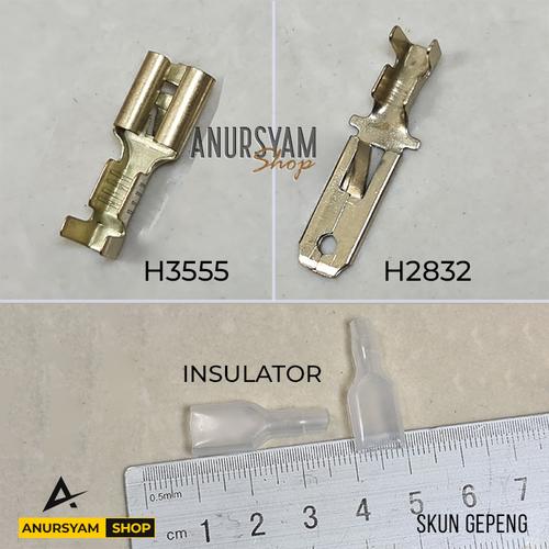 Jual Skun Gepeng Male Female Insulator / Konektor Terminal Skun Kabel ...