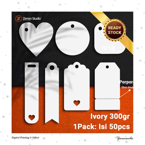 Promo [50pcs] Hangtag Ivory Polos Tebal Blank Card Porporasi Ready ...