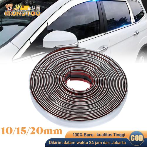 Jual 15 Meter List Chrome Mobil Universal Kaca Sill Pintu Bemper - 20mm ...