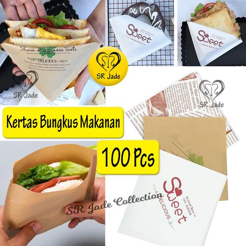 Jual [100pcs] Kertas Bungkus Makanan Gorengan Donat Burger Roti Kentang ...