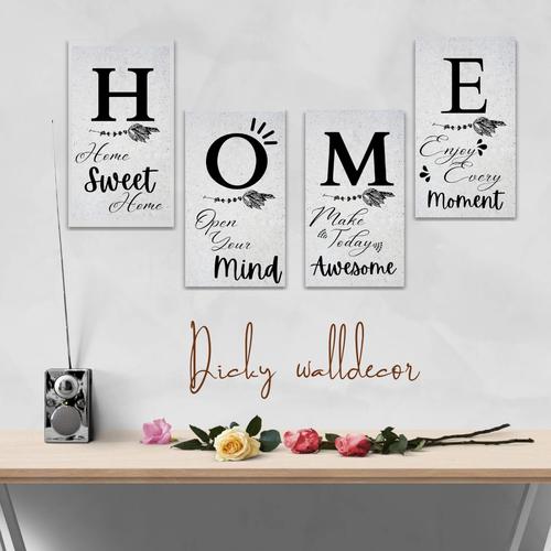 Jual HIASAN DINDING TULISAN HOME WARNA ABU 1 SET MDF WALL DECOR QUOTES ...