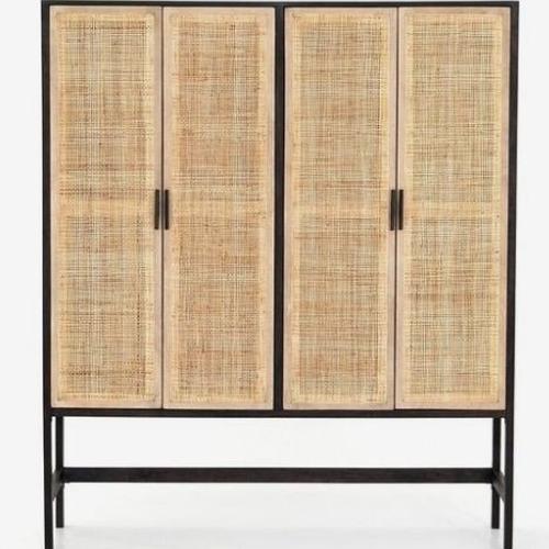 Jual lemari pakaian baju kayu jati pintu rotan - Wardrobe Modern ...