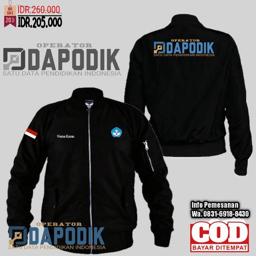 Jual Custom Jaket Dapodik /Jaket Pendidikan Operator Sekolah - Hitam, L ...