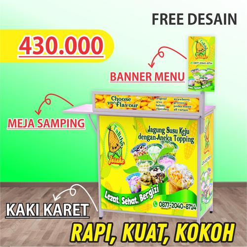 Jual BOOTH PORTABLE MEJA LIPAT JUALAN 80X40 FREE DESAIN - +menu+meja ...