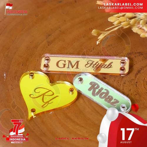 Jual label akrilik custom/label hijab/label nama free disain bebas ...
