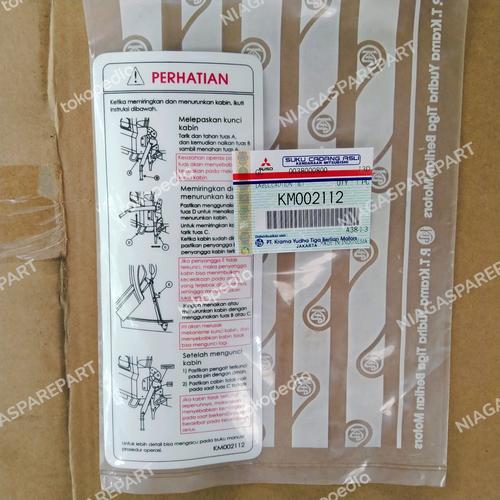 Jual STICKER LABEL INSTRUKSI BUKA KABIN KM002112 ORIGINAL MITSUBISHI ...