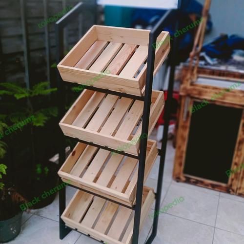Jual Rak buah dan sayur besi holo dan kayu jati belanda - Kab. Magelang ...
