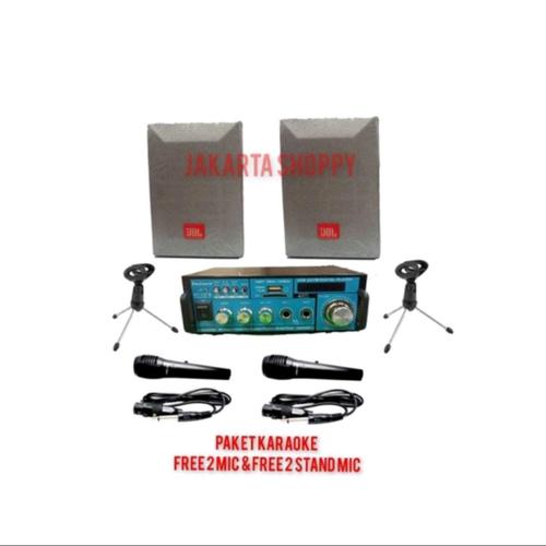 Jual Promo karaoke set / ampli mini bluetooth / 4 inch speaker JBL ...