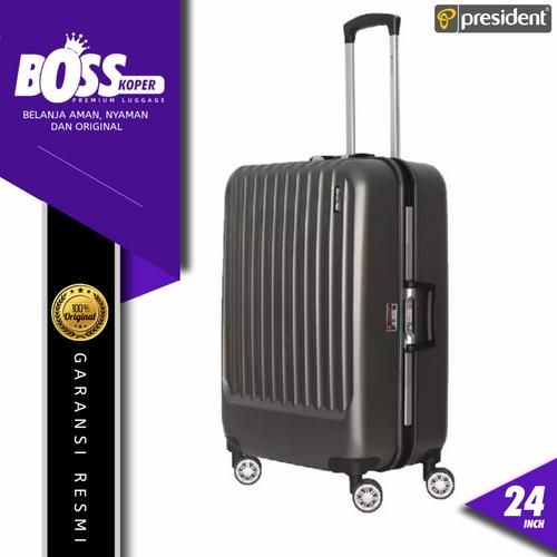 Jual Koper 24 Inch Tanpa Zipper PRESIDENT Hardcase Frame Original - Abu ...