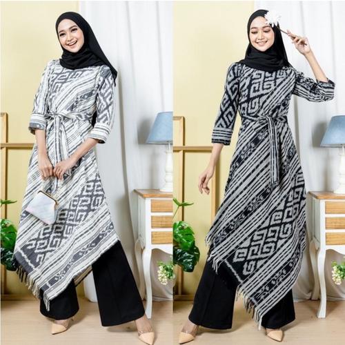 Jual PREMIUM Gamis Tunik Tenun Troso Batik Panjang Lancip Ikat Troso ...