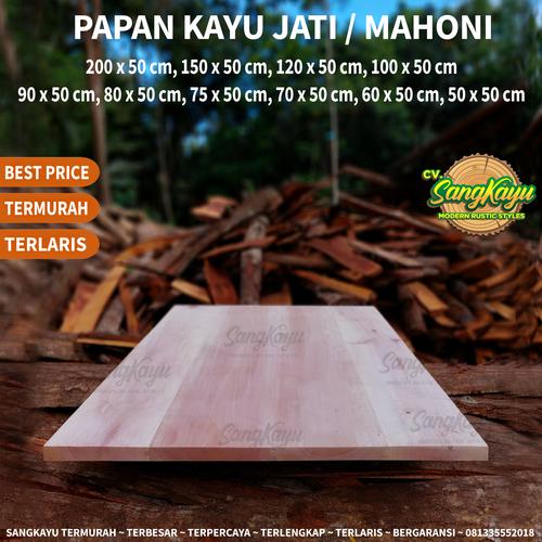 Jual Papan kayu jati asli 75x50 papan ambalan wooden board bahan daun ...