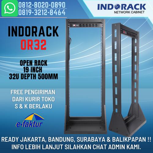 Jual INDORACK OR32 - OPEN RACK 32U RACK CABINET / RACK JARINGAN - Kota ...