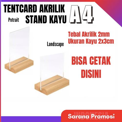 Jual Tend Card Akrilik Kayu A4 / Tend Holder Akrilik Kayu - Kota ...