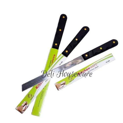 Jual Pisau Roti Burger Stainless / Pisau Gerigi Panjang 2sisi / Knife ...