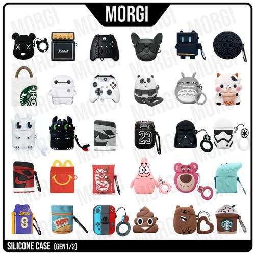 Jual Case Airpods 2 3D Premium Gen 1 Karakter Lucu Hitam Inpods 12 ...