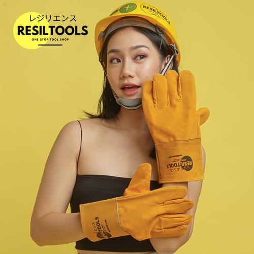 Promo 12 Pasang Sarung Tangan Las Kulit 25 cm Anti Percikan Api ...