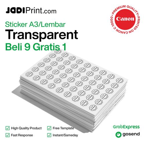 Jual Cetak Sticker Transparan A3 + Cutting (Canon C 10000) - Die Cut ...