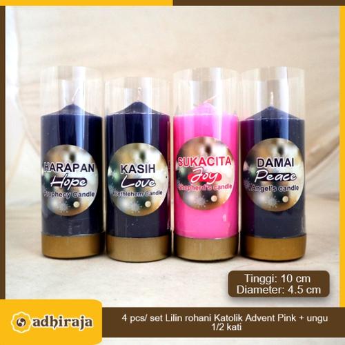 Jual Lilin Doa Advent Adven Ungu Pink Lilin Rohani Misa Natal 10cm ...