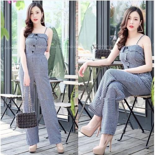 Jual Jumpsuit Wanita / Overall Wanita / Jumpsuit Kotak-Kotak - Merah ...
