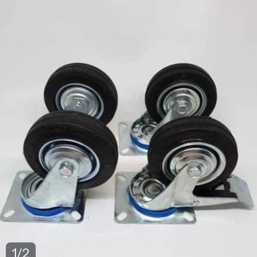 Jual Roda Etalase 4 inch / Roda Trolly / Roda Karet (2rem+2hidup ...