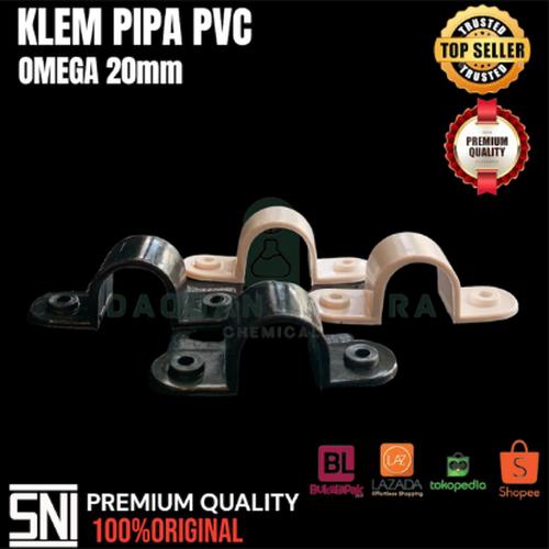 Jual Klem Pipa PVC Conduit Konduit Listrik OMEGA PUTIH 20 MM 20mm ...