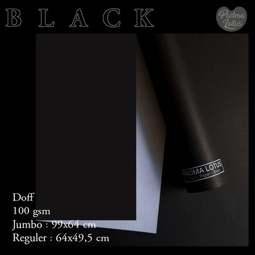 Jual Kertas Kado Hitam Jumbo doff black fancy paper - hitam reg100gsm ...