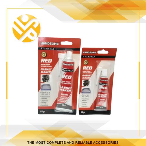 Jual HANDSOME Lem Gasket Merah Tahan Panas / Red Silicone Sealant High ...