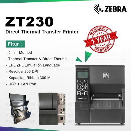 Jual Printer Barcode ZEBRA ZT 230 / ZT 200 PRINTER BARCODE ZT230 INDUSTRIAL - Jakarta Pusat ...