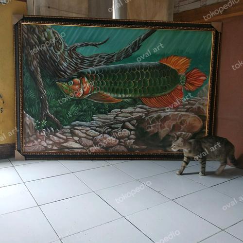 Jual lukisan Ikan Arwana 140x90 + frame - Kab. Bogor - oval art | Tokopedia