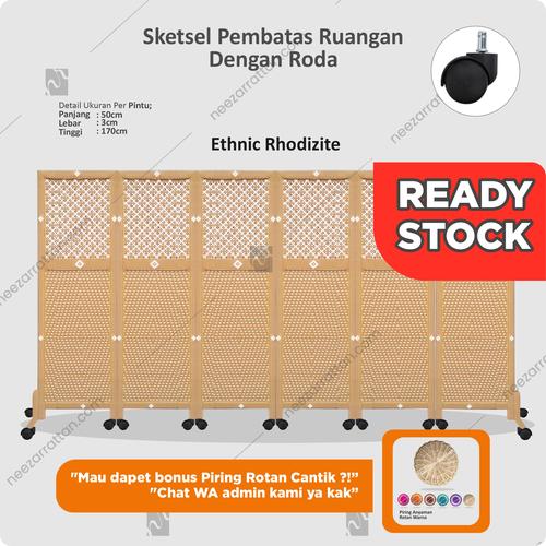 Jual sketsel partisi pembatas penyekat ruangan 4 PINTU PAKAI RODA - No ...