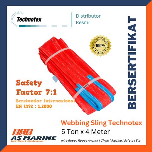 Promo Webbing Sling / Sling Belt TECHNOTEX Holland 5 Ton x 4 Meter ...