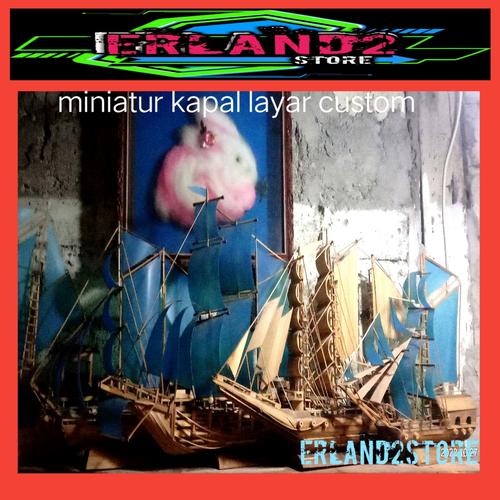 Jual miniatur kapal layar kapal laut kapal pinisi kerajinan tangan ...