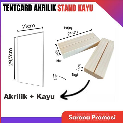 Jual Tend Card Akrilik Kayu A4 / Tend Holder Akrilik Kayu - Akrilik ...
