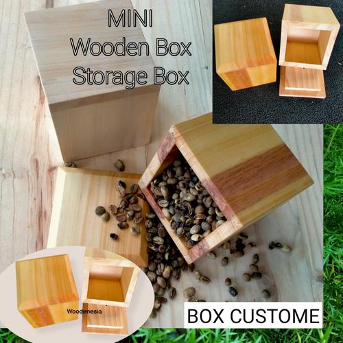 Jual Custom mini box kayu serbaguna kotak kayu - 12*12*12 cm - Kab ...