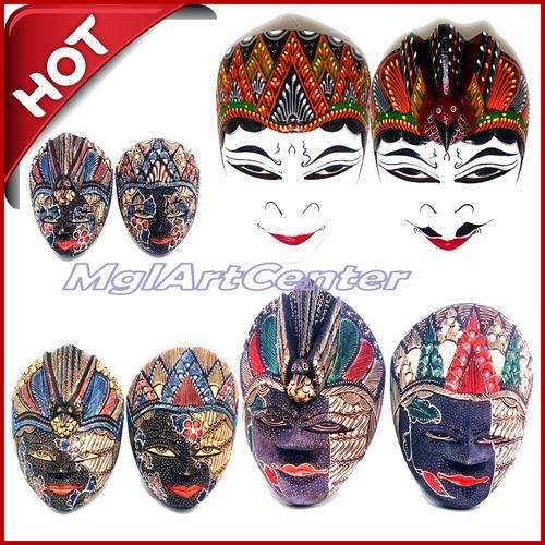 Promo 1 Pasang Topeng wayang Rama Shinta Kayu Batik Painting Hiasan ...