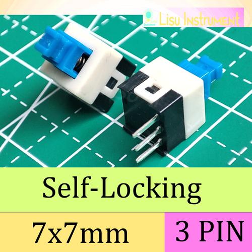Jual 7*7mm 7x7mm Self-locking Switch 3 Feet Pin Push Hold Button Saklar ...