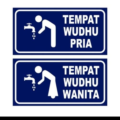 Jual STIKER SIGN 30x15.TEMPAT WUDHU PRIA&WANITA MASJID / MUSHOLAH RAMBU ...