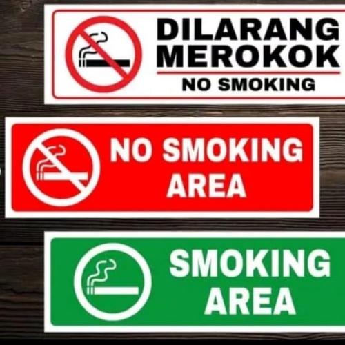 Jual STIKER VINYL DILARANG MEROKOK/SMOKING AREA/NO SMOKING 10X23CM ...