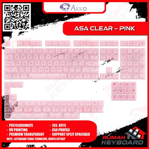 Jual KEYCAP - KEYCAPS - ASA - AKKO ASA CLEAR TRANSPARENT - PC - 155 KEY ...