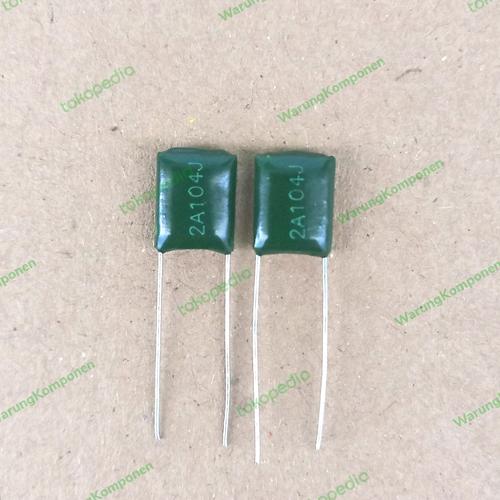 Jual Kapasitor Polyester 2A104j 104 100nf kapasitor hijau 100volt - Kab ...