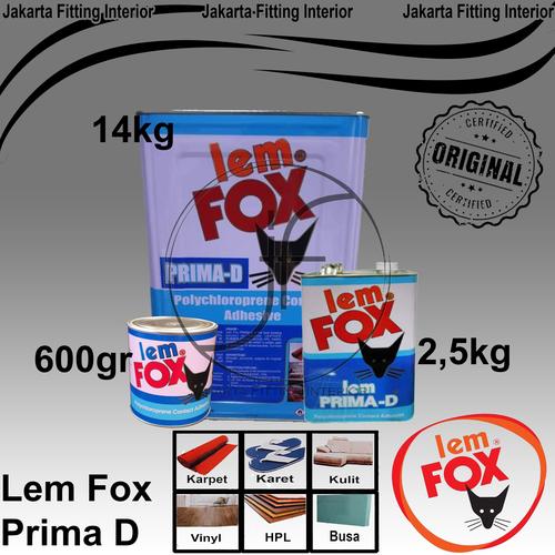 Jual Lem Fox Prima D HPL, Vinyl, Busa, Kulit, Karet Ori Varian 600g ...