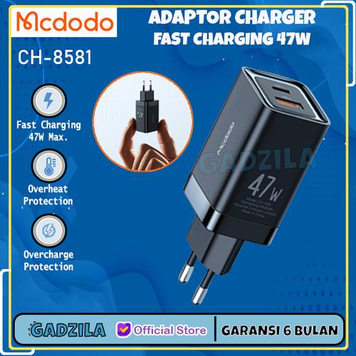 Jual Mcdodo CH-8581 GaN Adapter Adaptor Charger 47W Fast USB + Type C ...