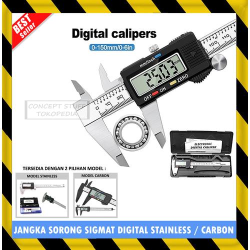 Jual ALAT UKUR JANGKA SORONG SIGMAT SKETMAT VERNIER DIGITAL CALIPER KALIPER - Carbon - Jakarta ...