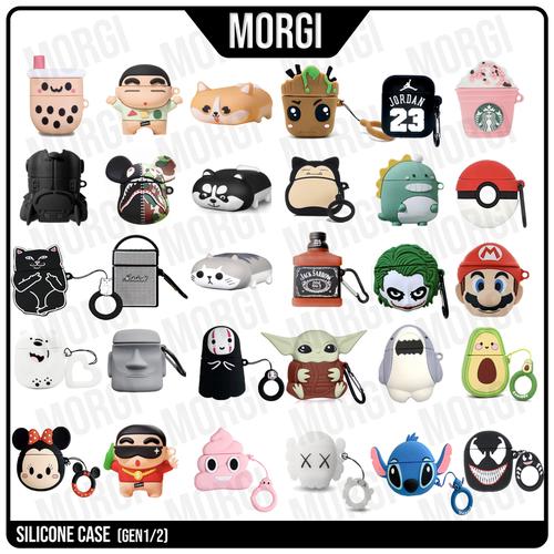 Jual Case Airpods 2 Premium 3D Gen 1 Karakter Lucu Hitam Inpods 12 ...