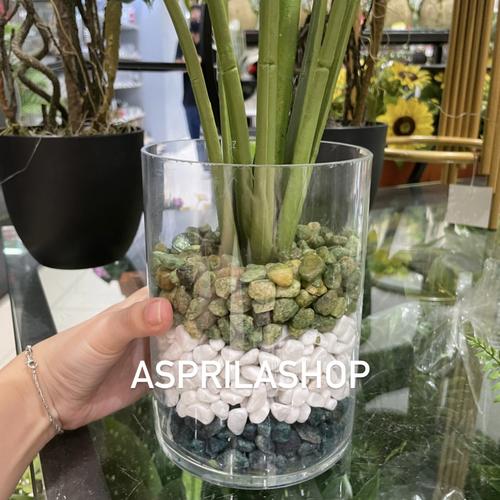 Jual Vas kaca silinder vase bunga tabung kaca tinggi 15cm diameter 9cm ...